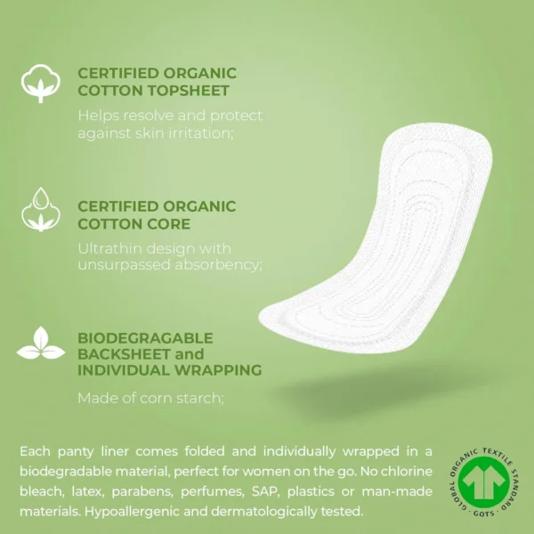 Organyc Organic Cotton Pantiliners - 96 Count