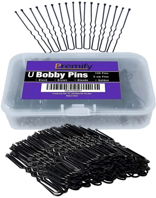 Black Hair Pins U Shaped Bun Bobby Pins 120 Pcs