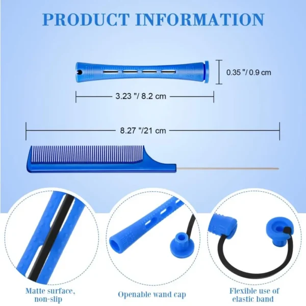 Hair Perm Rods 30pcs Curling Rods with Comb